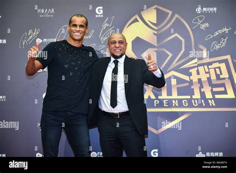 Brazilian Former Football Star Rivaldo Left And Brazilian Former