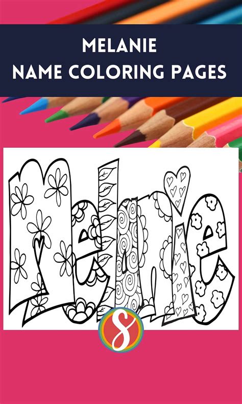 Melanie Free Name Coloring Page Artofit