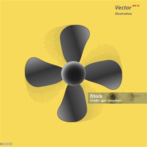 팬 아이콘입니다 환풍기 송풍기 프로 펠 러 기호 노란색 배경에 고립 벡터 일러스트 레이 션 주식 벡터 평면 강철에 대한 스톡 벡터 아트 및 기타 이미지 Istock