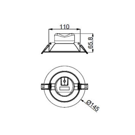 Downlight 3 Cct Cut Out Ø120 130mm 14w Dim