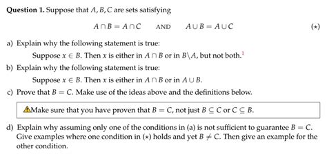 Solved Question 1 Suppose That A B C Are Sets Satisfying Chegg Com