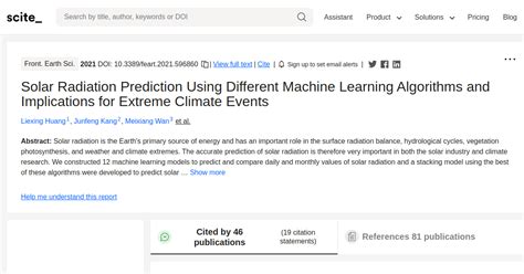 Solar Radiation Prediction Using Different Machine Learning Algorithms