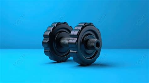 3d로 렌더링된 매끈한 검은색 아령 벨이 있는 파란색 배경 맞다 배경 아령 배경 파란색 배경 이미지 Hd 맞다 아령 파란색 배경 사진 무료 다운로드 Lovepik