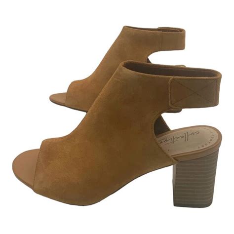 Clarks Shoes Clarks Deva Bell Heeled Slingback Sandal Tan Suede Us Womens 55 Medium Poshmark