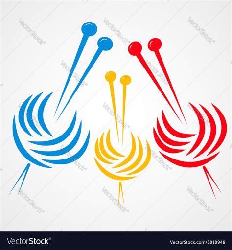 Knitting Needles Royalty Free Vector Image Vectorstock