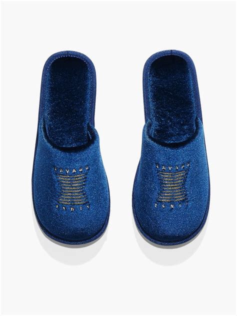 Luxe Velvet Slippers In Blue Savage X Fenty Netherlands