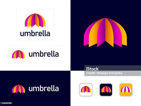 우산 아이콘입니다 기호는 색종이의 구부러진 스트립으로 구성됩니다 3d 모방 인격 웹 버튼 0명에 대한 스톡 벡터 아트 및 기타 이미지 Istock