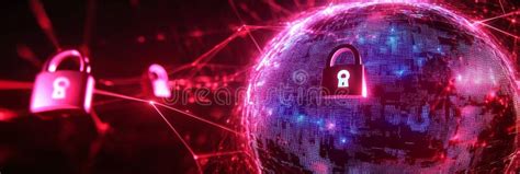 Global Network Security A Glowing Earth Cybersecurity Global Protection