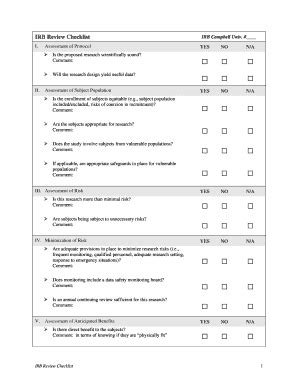 Fillable Online Campbell IRB Review Checklist Fax Email Print PdfFiller