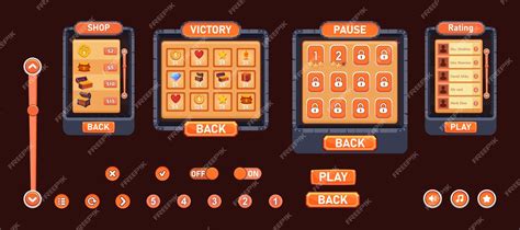 Premium Vector List Of Mobile Games Game Ui Kit User Interface Ui