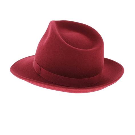 Fedora Hats Wool Felt Burgundy Traclet