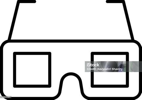 3d 안경 윤곽선 벡터 일러스트 아이콘 3차원 형태에 대한 스톡 벡터 아트 및 기타 이미지 3차원 형태 검안 눈 신체 부분 Istock