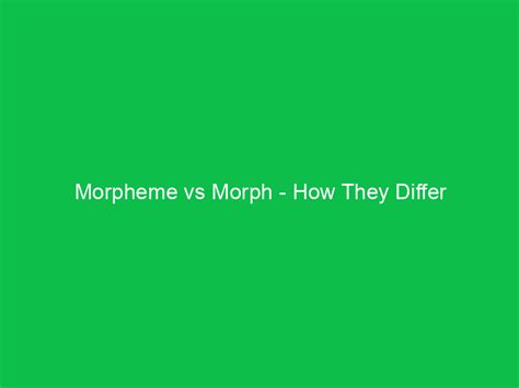 Morpheme Vs Morph How They Differ Prep My Career