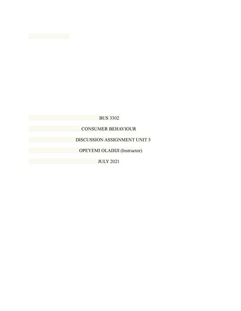 answer bus 3302 discussion unit 5 2021 bus 3302 consumer behaviour