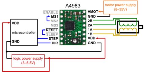 Pololu Minimal Wiring Diagram For Connecting A Microcontroller To An