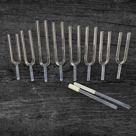 Tuning Forks Crystal Quartz Set Of Eight Ithaca Crystals