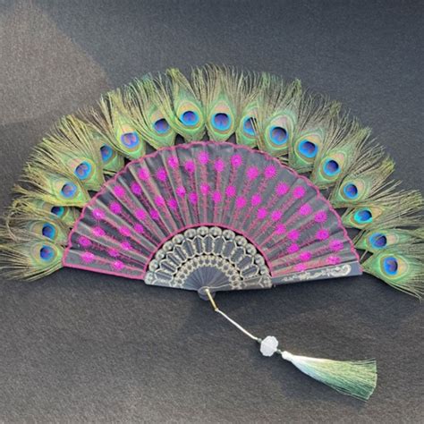 공작새깃털부채 한국전통무용부채 고급 온채널