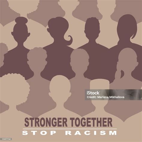 인종차별을 멈추고 함께 개념을 강해두십시오 Blm 흑인의 삶이 중요하고 흑인과 백인들이 인종차별에 반대하는 시위 배너와 미국