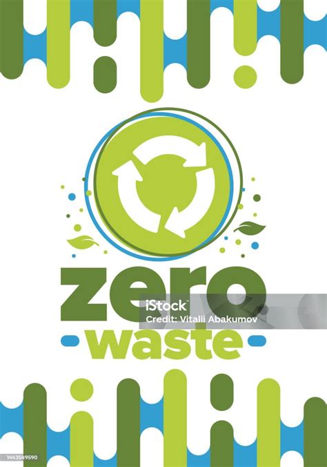 제로 웨이스트 생태 포스터 거절하고 줄이십시오 재사용 및 재활용 환경을 위한 녹색 1월 친환경 라이프스타일 지구를 구하세요 플라스틱이없고 에코 백 만 있습니다 벡터 그림 0
