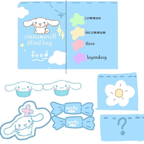 Paper Diy 💙시나모롤 블라인드백 만들기💙 무료도안 무료배포 2025 종이 인형 템플릿 귀여운 낙서 종이 인형 집