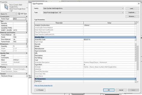 Solved Door Types In Properties Palette Autodesk Community