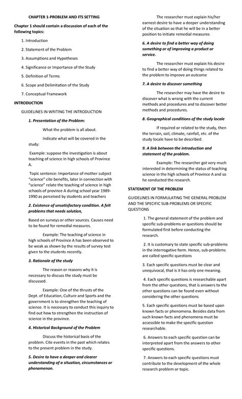chapter 1 problem and its setting chapter 1 problem and its setting