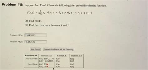 Solved Problem 8 Suppose That X And Y Have The Following Chegg Com