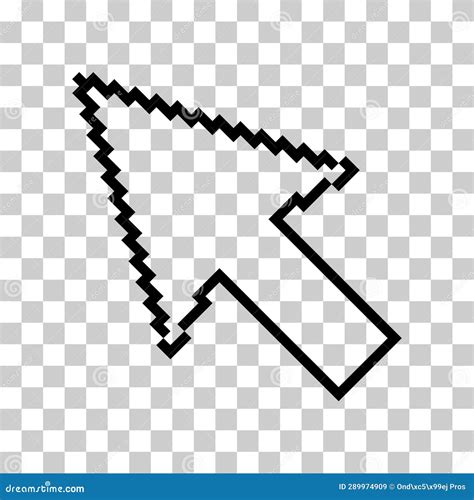 Arrow Pixel Icon Web Cursor Click Mouse Symbol Computer Pointer Vector Illustration Stock