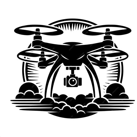 Drone Clipart Vector Silhouette Drones Logo Icon Illustration Premium