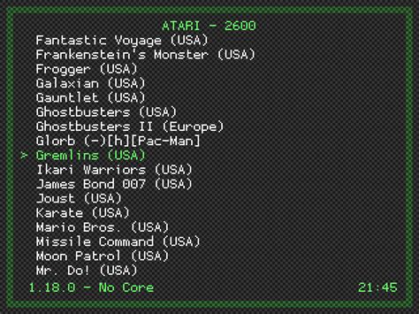 RGUI Interface Libretro Docs