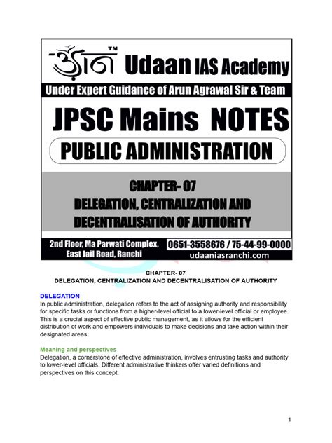 20 Delegation Centralization And Decentralisation Of Authority Eng Pdf Decentralization