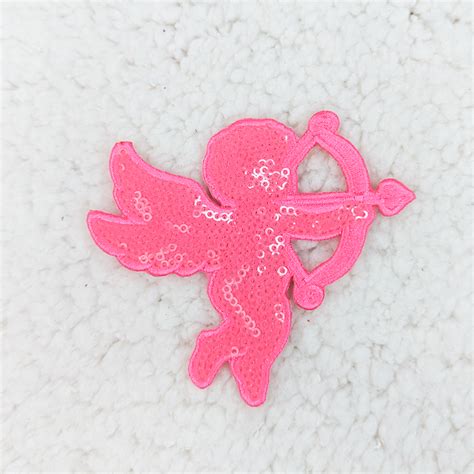 Pink Cupid Hat Pocket Sequin Patch