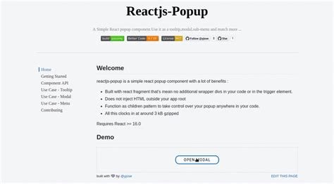 Introducing Reactjs Popup 🎉 —react Popup Modals Tooltips And Menus