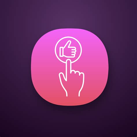 Like Button Click App Icon Thumbs Up Hand Pushing Button Ui And Ux User Interface Web Or