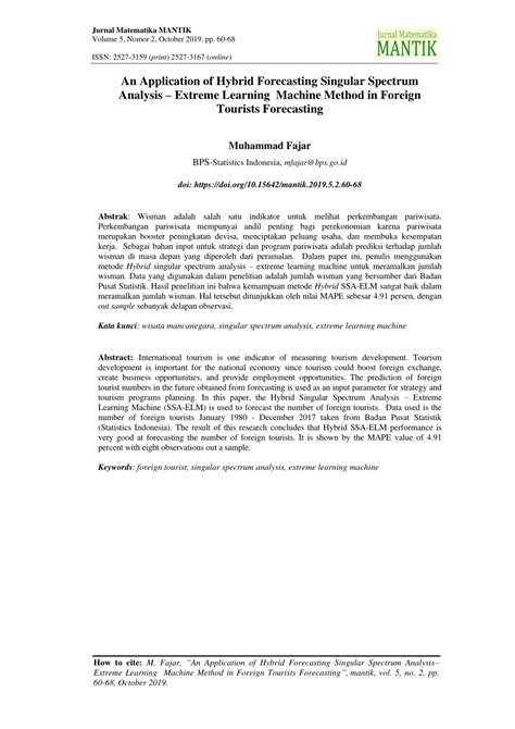 Pdf An Application Of Hybrid Forecasting Singular Spectrum Analysis Extreme Learning Machine