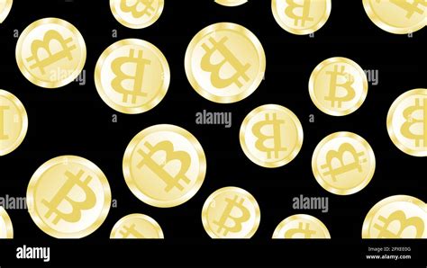 Texture Seamless Pattern Of Golden Shiny Glowing Expensive Metal Coins Bitcoin The Concept Of
