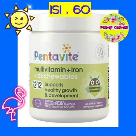 Jual Pentavite Multivitamin Iron Chewable Tablets Shopee Indonesia