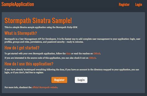 Github Damirsvrtanstormpath Sinatra Sample Ruby Sinatra Stormpath Sample Application
