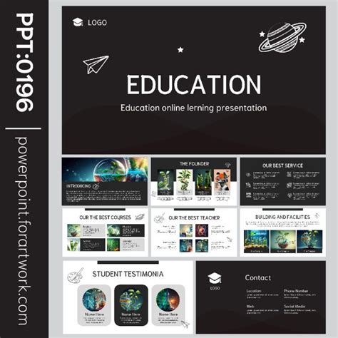 เทมเพลต Powerpoint สื่อการสอนวิทยาศาสตร์ สีดำ สไตล์มินิมอล 0196 เทมเพลต Powerpoint สวยๆ