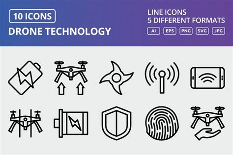Vector Drone Technology Icon Set 2610742
