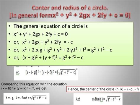 General Equation Of A Circle