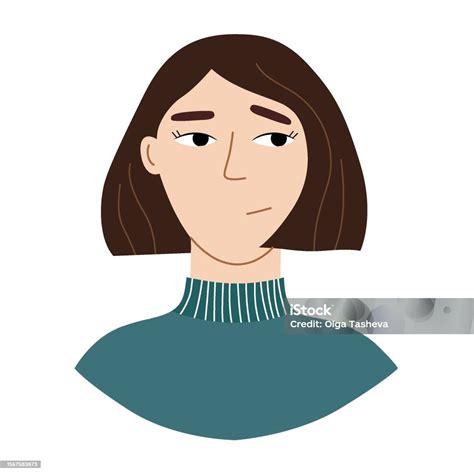 플랫 스타일로 의심하는 여성의 감정 현대 벡터 캐릭터 부정적인 감정 개념 깔끔한에 대한 스톡 벡터 아트 및 기타 이미지