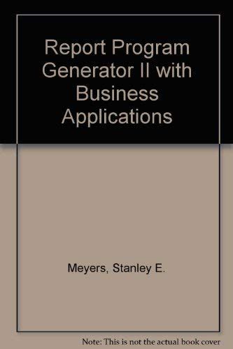 Rpg Ii With Business Applications Myers Stanley E 9780835963039 Books