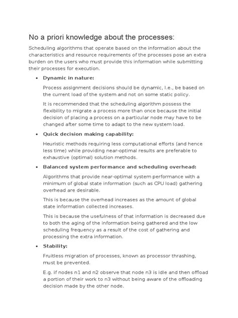 Features Of Global Scheduling Algorithm Download Free Pdf Scheduling Computing Load