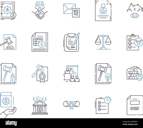 It Department Line Icons Collection Technology Nerking Security