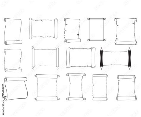 Scroll Paper Svg Blank Treasure Map Vector Doodle Scroll Paper Vector Old Scroll Clipart