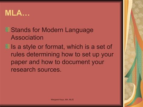 MLA Documentation Part PPT Science