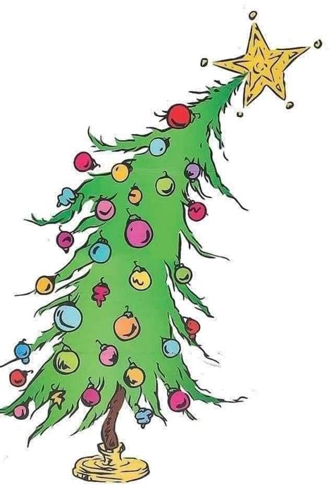 Festive Christmas Tree Illustration Grinch Trees Whoville Christmas Christmas Tree Drawing