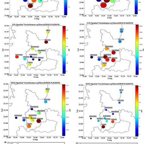 Annual Spatial Variation Of Pms Gaseous Pollutants And Met Parameters Download Scientific