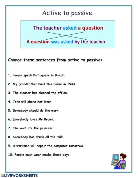 Free Active And Passive Voice Worksheet With Answers Pdf Download Free Active And Passive Voice